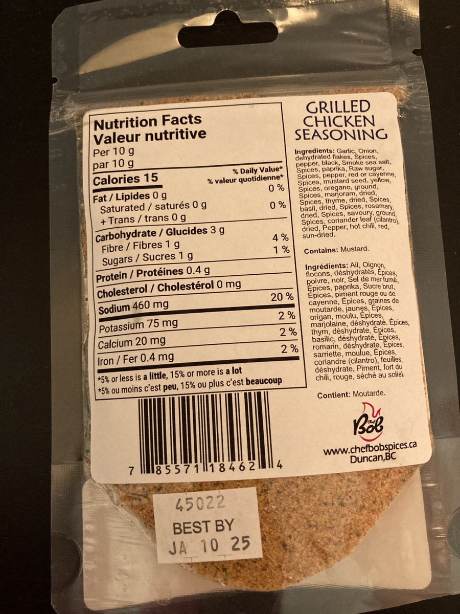 Grilled Chicken Seasoning – Chef Bob Spices